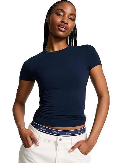 Pink Base Stretch™ Short-sleeve Tee - Blue