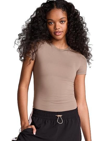 Pink Base Stretch™ Short-sleeve Tee - Brown