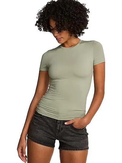 Pink Heart Mesh Tee - Green