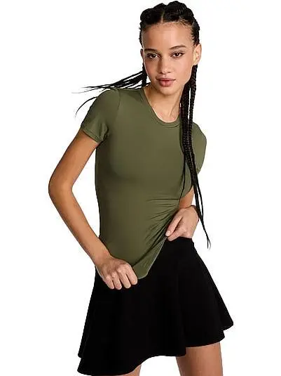 Pink Heart Mesh Tee - Green