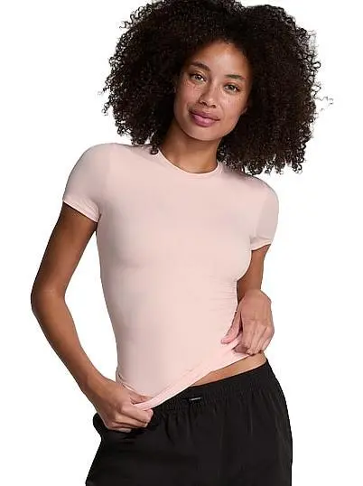 Pink Heart Mesh Tee - Pink
