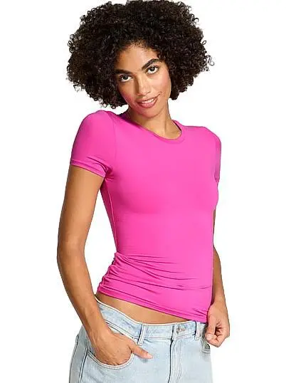 Pink Heart Mesh Tee - Pink