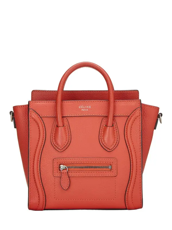 Celine Luggage Tote Drummed Calfskin - Orange