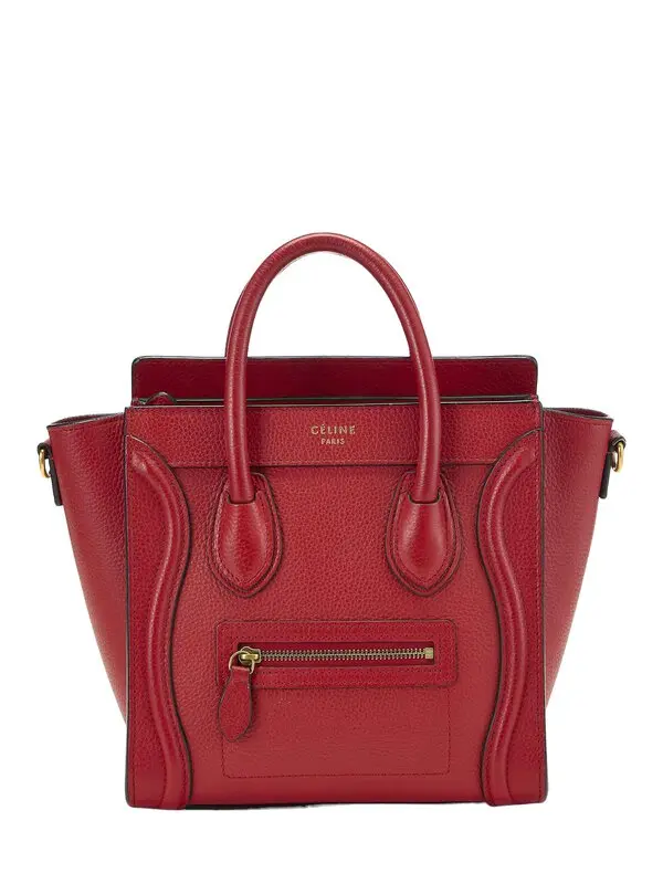 Celine Luggage Tote Drummed Calfskin - Red