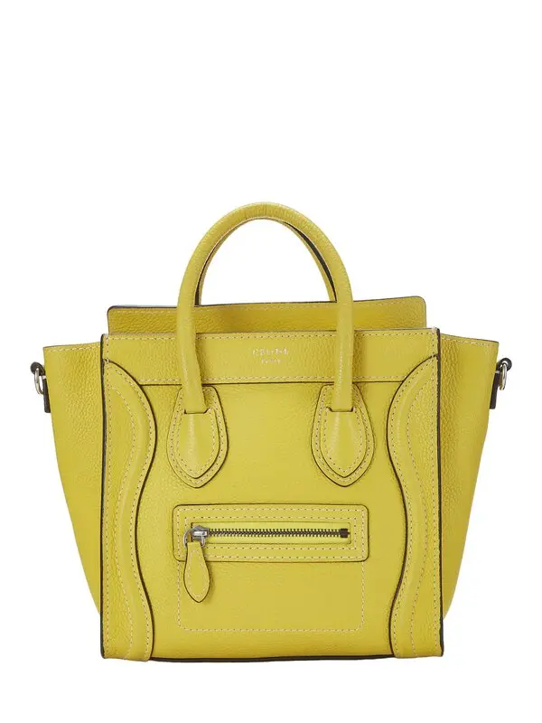 Celine Drummed Calfskin Luggage - Yellow