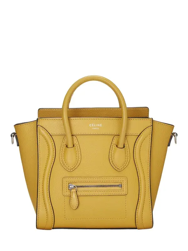 Celine Drummed Calfskin Luggage - Yellow