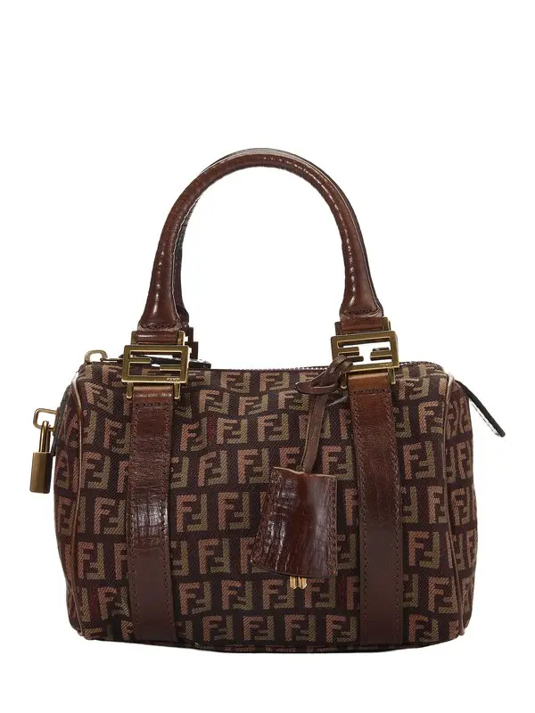 Fendi Zucchino Boston Bag - Brown
