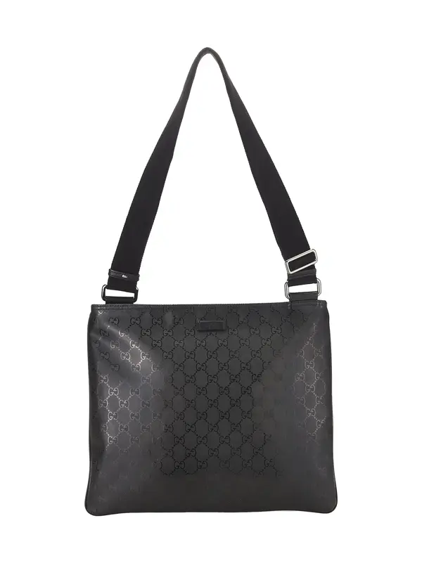 Gucci Gg Imprime Flat Messenger - Black