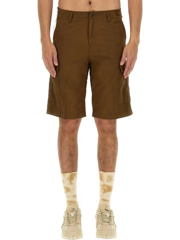 Carhartt Work In Progress Cotton Bermuda Shorts - Brown