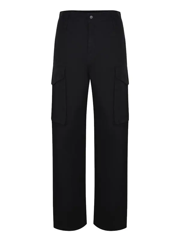 MSGM Cotton Cargo Pants - Black