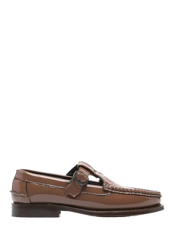 Hereu Alber Crinkled Glossy Shoes - Brown