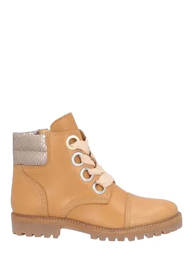Zadig&Voltaire Leather Ankle Combat Boots - Beige
