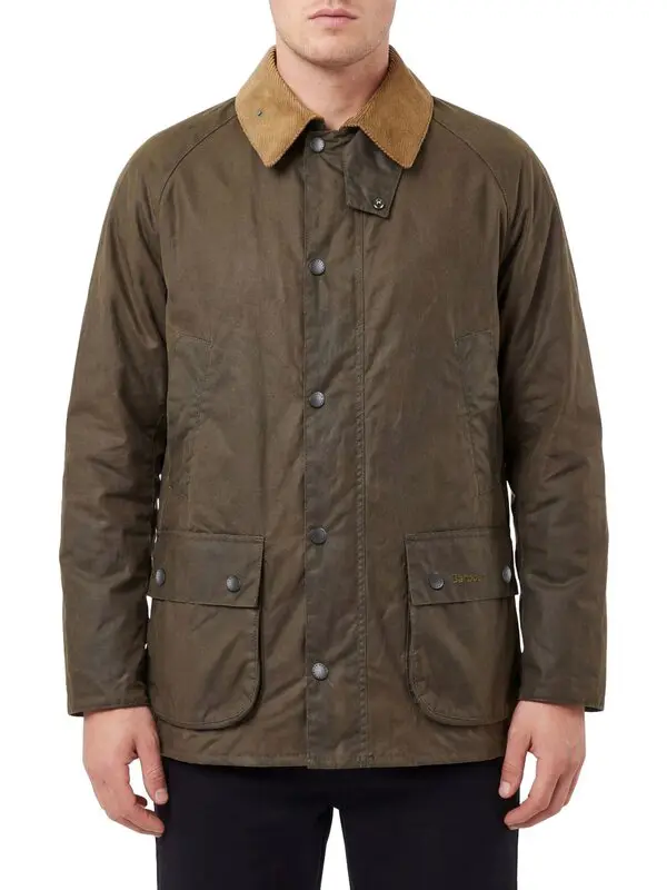 Barbour Waxed Cotton Field Jacket - Green