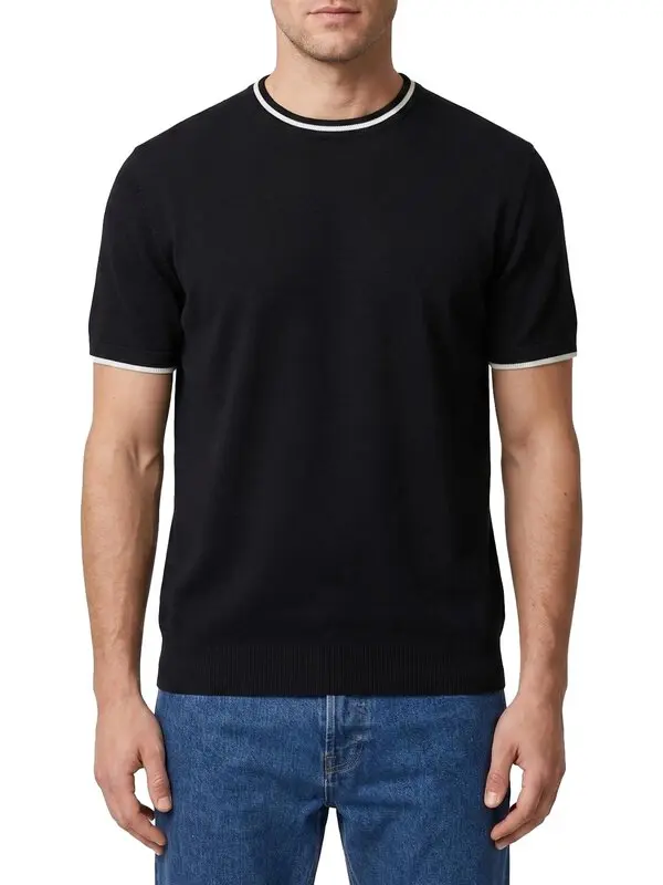 PAOLO PECORA Short Sleeve Sweater - Black