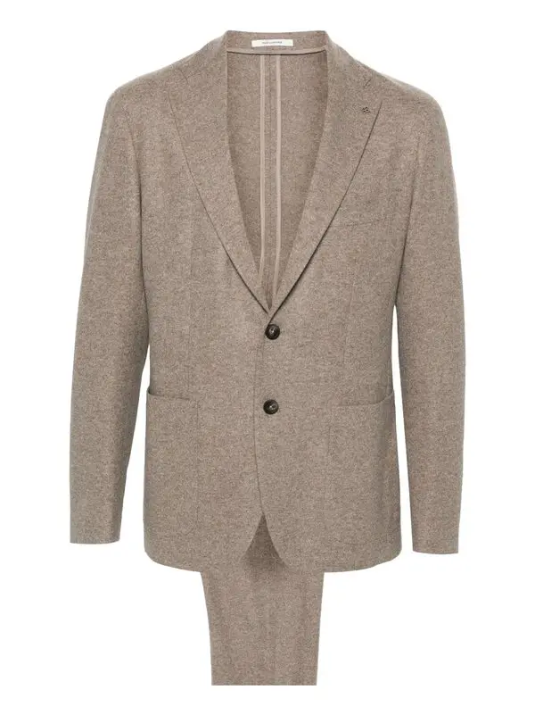 Tagliatore Mélange Virgin-wool Suit - Neutrals