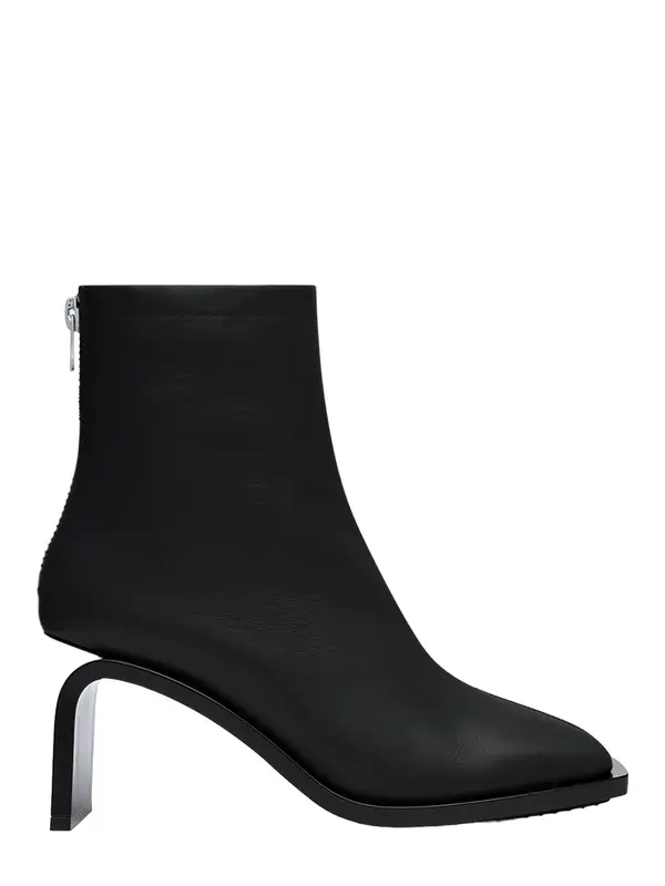 COURREGES Stream Leather Ankle Boots - Black