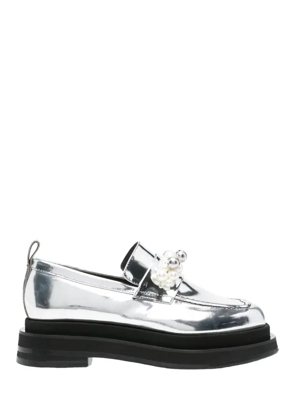 Simone Rocha Heart Toe Platform Loafers - Silver