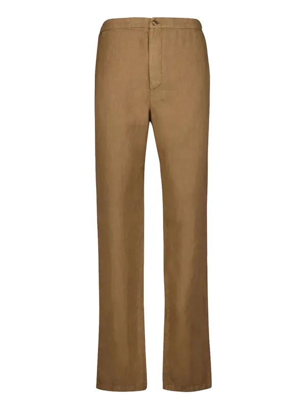 Boglioli Straight-leg Linen Trousers - Brown