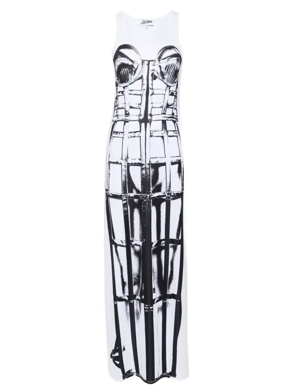 Jean Paul Gaultier Cage Long Dress - White