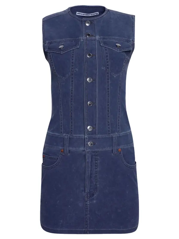 Alexander Wang Denim Bodycon Mini Dress - Blue