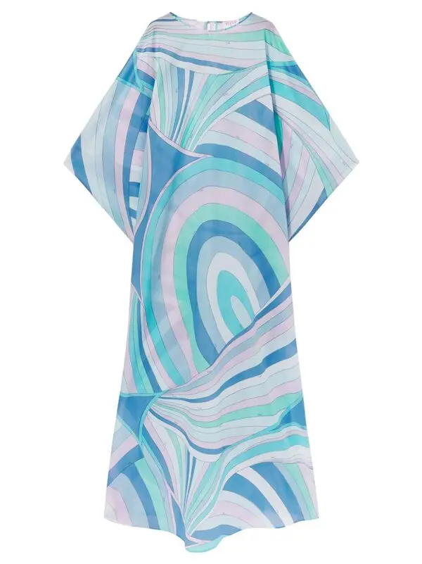 Emilio Pucci Iride-print Cotton Kaftan Dress - Blue
