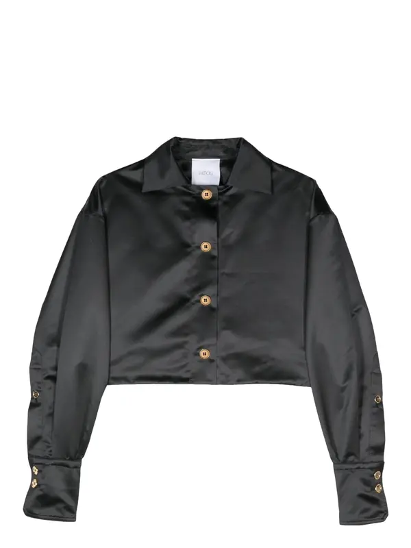 Patou Satin Cropped Jacket - Black