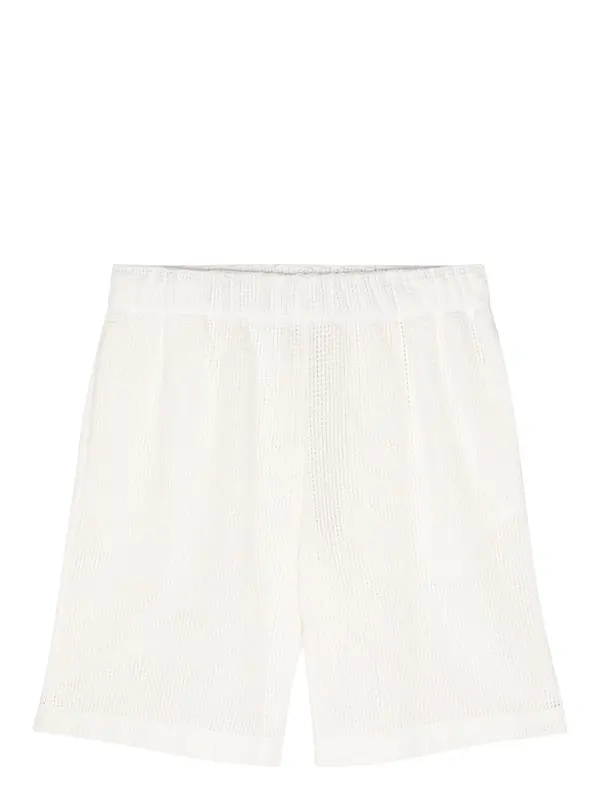 BLUE SKY INN Waffle-pattern Deck Shorts - White