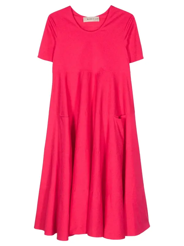 BLANCA VITA Arabide Poplin Midi Dress - Pink