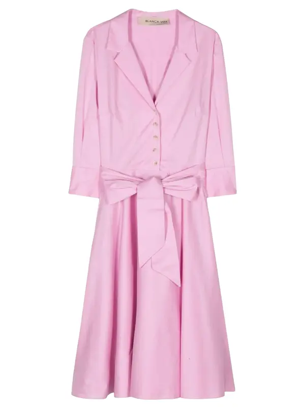 BLANCA VITA Allamanda Poplin Midi Dress - Pink