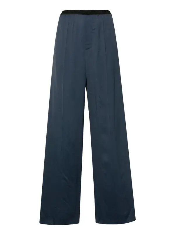 Balenciaga Logo-waistband Straight-leg Pants - Blue
