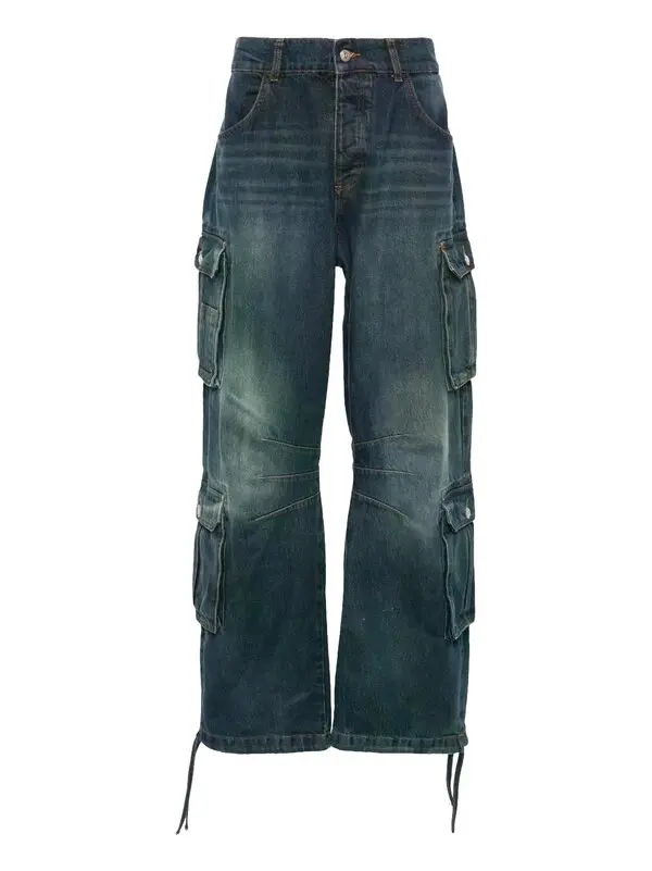 MISBHV Wide-leg Cargo Jeans - Blue