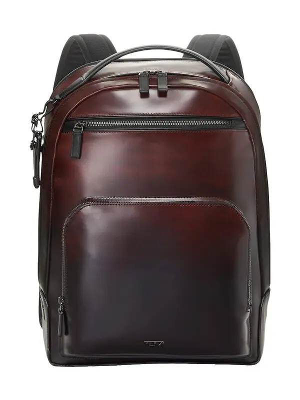 Tumi Leather Laptop Backpack - Burnished Wine Ombre