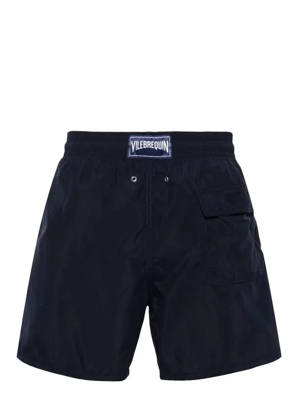 Vilebrequin Drawstring Swim Shorts With Logo Patch - Blue