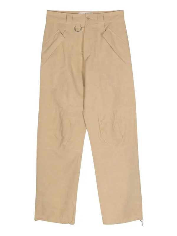 RANRA Slub-texture Straight Trousers - Neutrals
