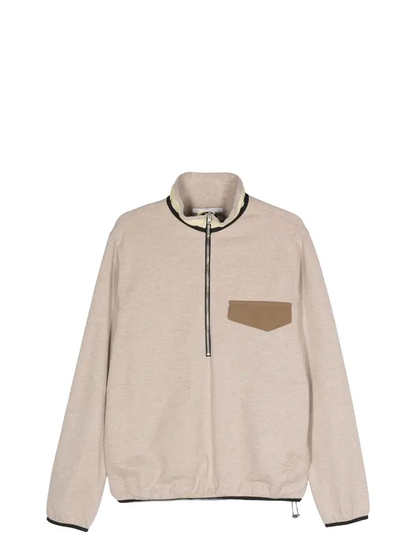 RANRA Mélange Half-zip Sweatshirt - Neutrals
