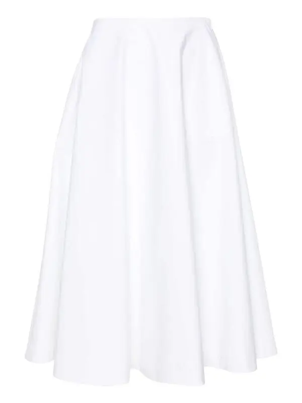 Valentino Garavani Poplin Midi Skirt - White