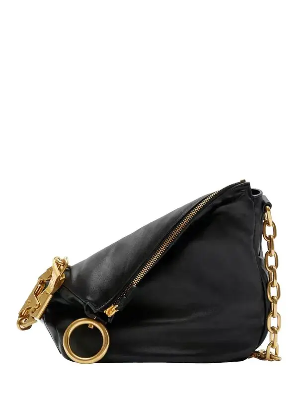 Burberry Small Knight Leather Tote - Black
