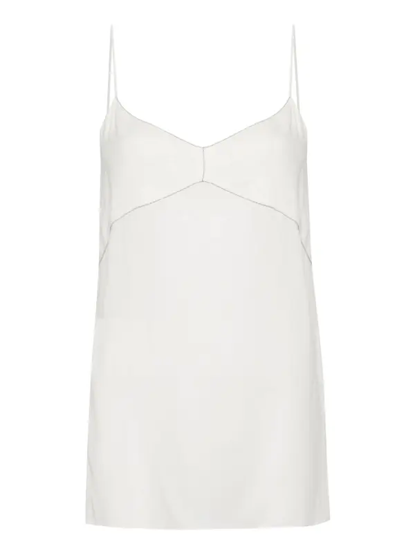 Fabiana Filippi Bead-chain Trim Top - White