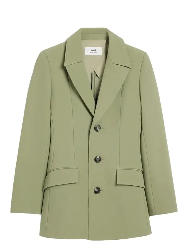 Ami Single-breasted Wool Jacket - Green