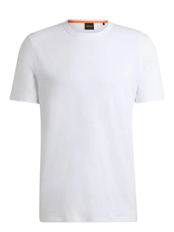 BOSS Logo-emed Cotton T-shirt - White