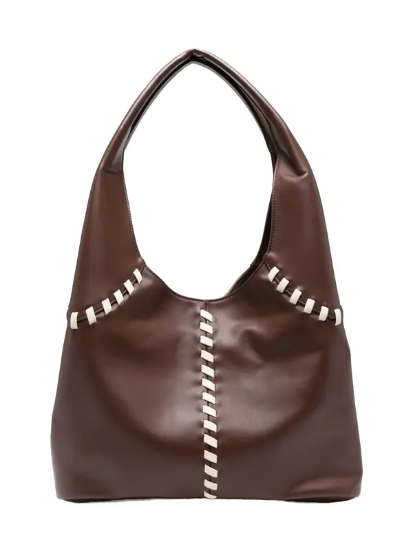 THEMOIRE Ninfa Whipstitch Shoulder Bag - Brown
