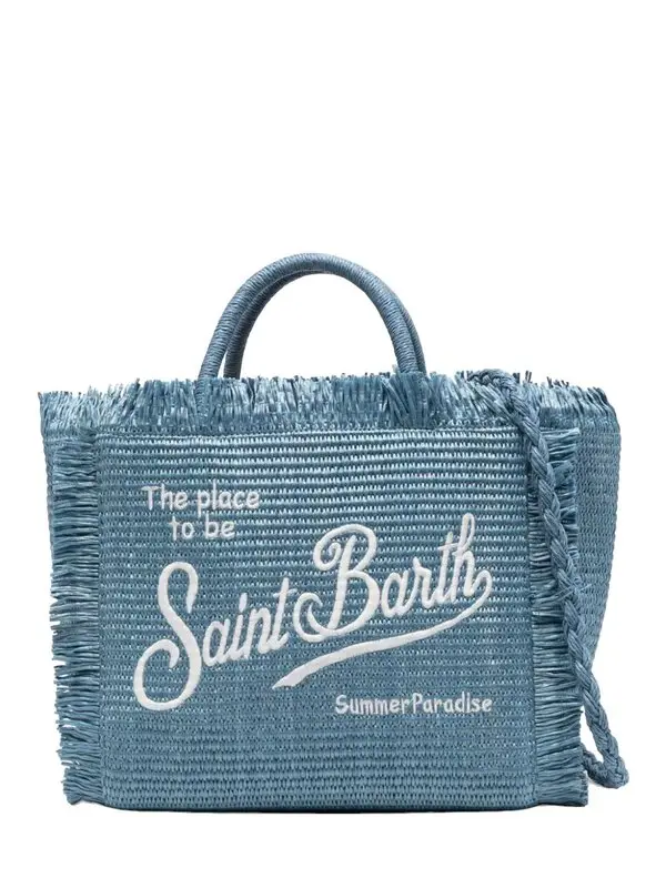 MC2 SAINT BARTH Colette Fringed Beach Bag - Blue