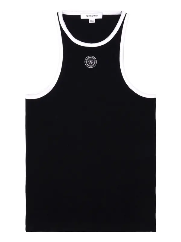 SPORTY & RICH Srhwc Ribbed Tank Top - Black