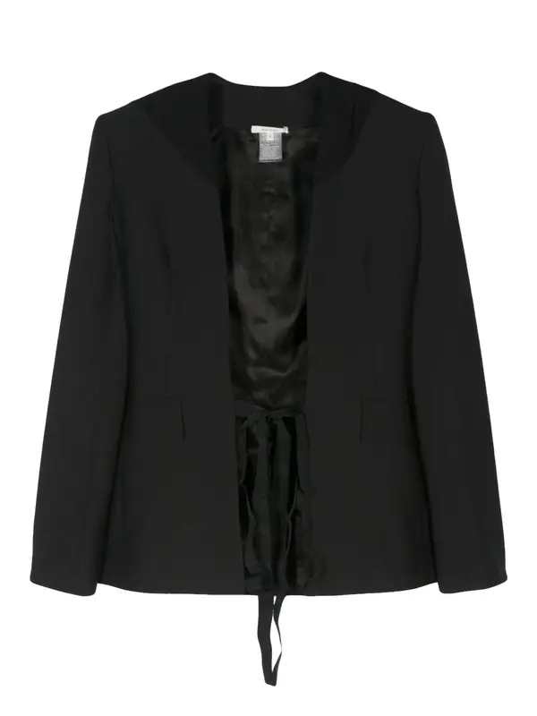 NENSI DOJAKA Tie-fastening Hooded Blazer - Black