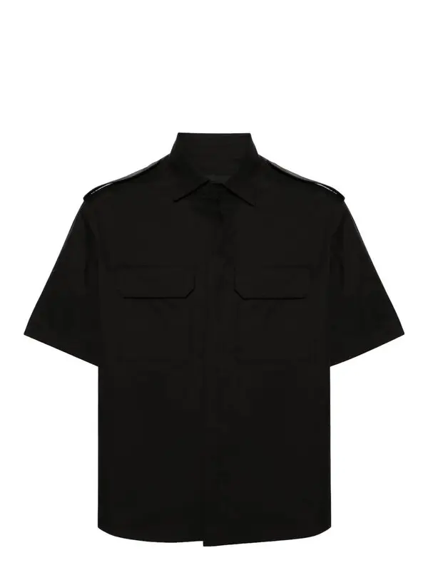 Neil Barrett Short-sleeve Poplin Shirt - Black