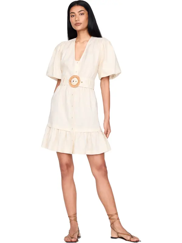 MARIE OLIVER Gwenyth Linen Dress - Whitecap