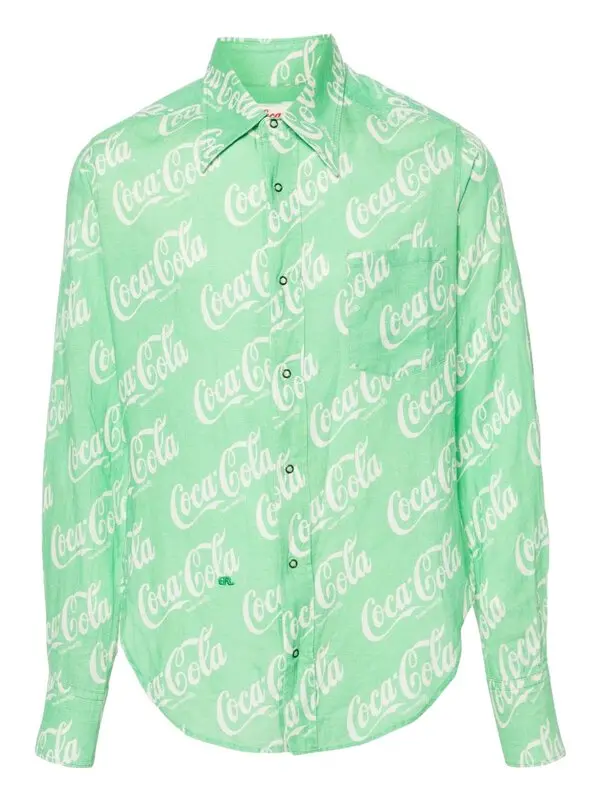 ERL X Coca-cola Monogram-print Shirt - Green
