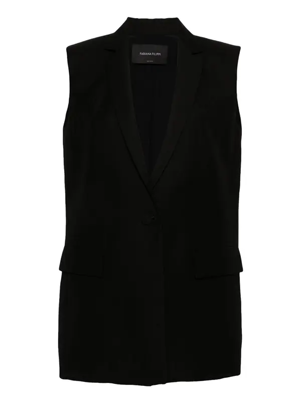Fabiana Filippi Single-breasted Vest - Black