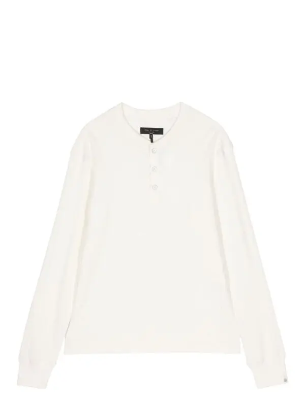 Rag & Bone Waffle-knit Long-sleeve T-shirt - White