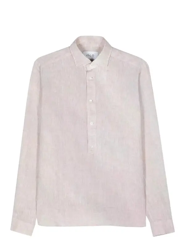 D4.0 Cutaway-collar Linen Shirt - Neutrals